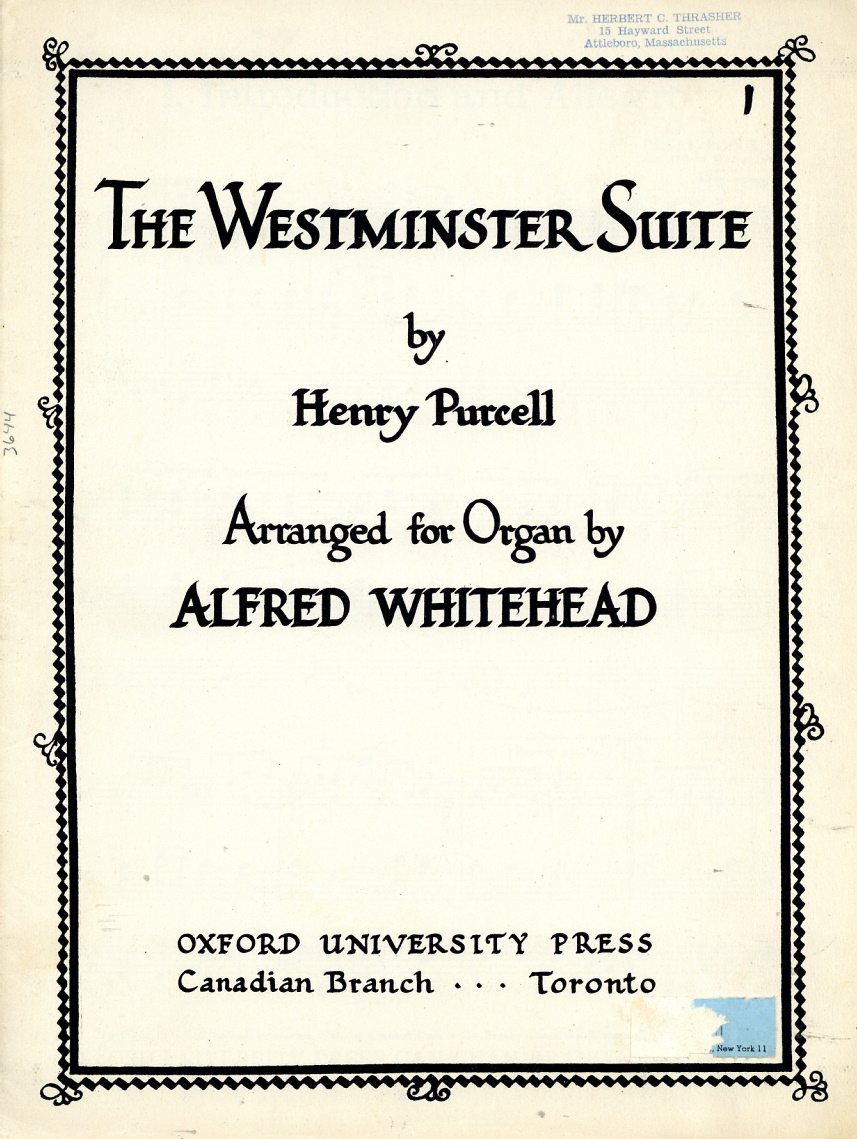 Purcell, Henry – The Westminster Suite arr. by Alfred Whitehead - The ...