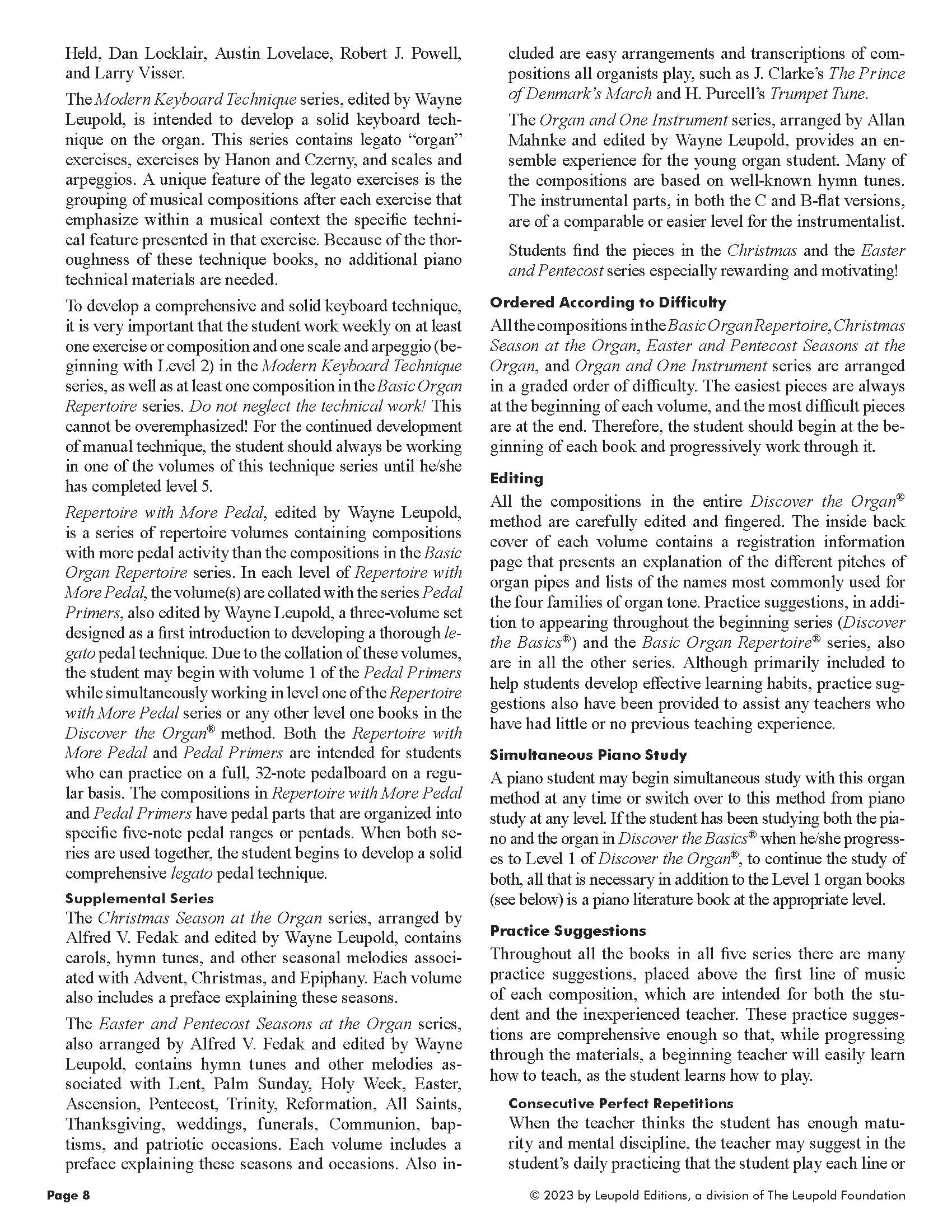 Teach the Organ! - A Free Handbook for Organ Teachers - The Leupold ...