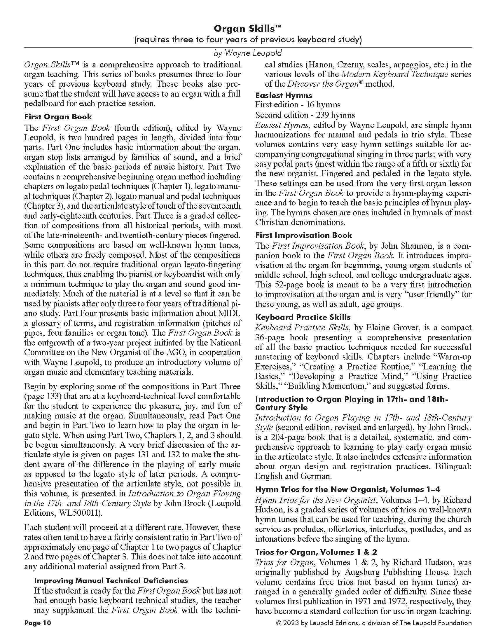 Teach the Organ! - A Free Handbook for Organ Teachers - The Leupold ...